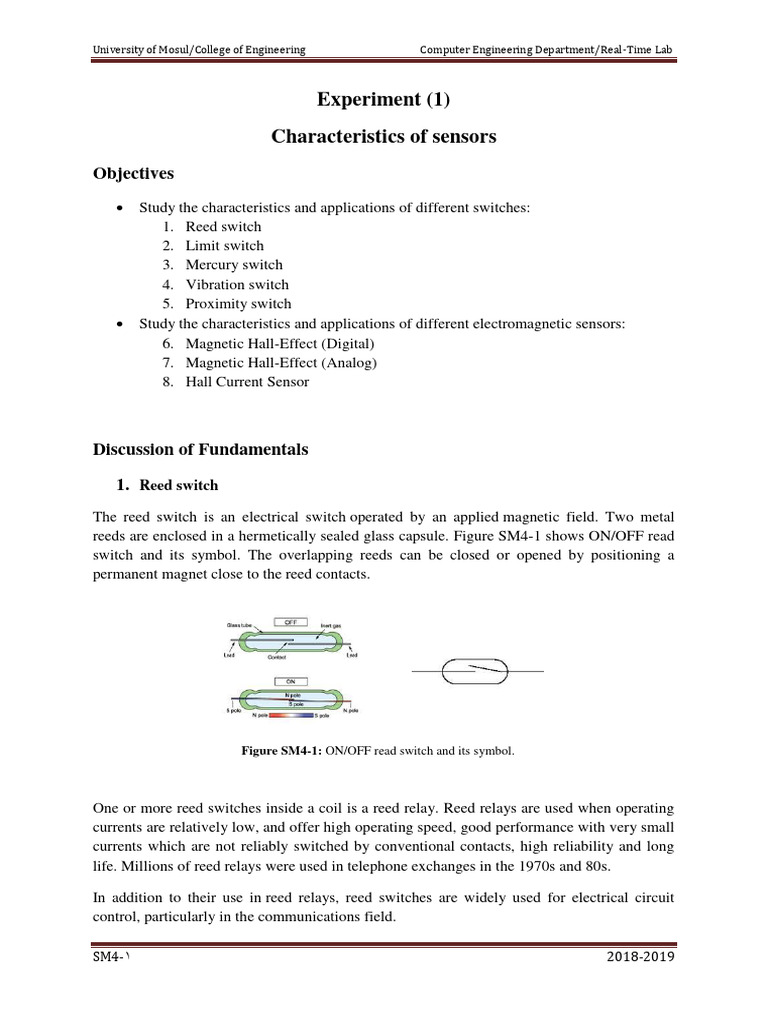 Ref2 Characteristics of Sensors | PDF | Switch | Relay