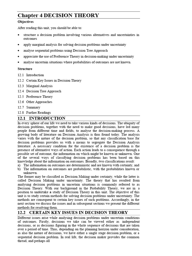 Understanding Decision Theory Methods | PDF