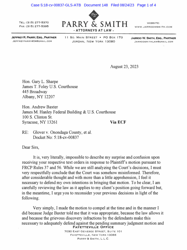 Legal Response to Court's Orders in Glover Case | PDF | Summary ...