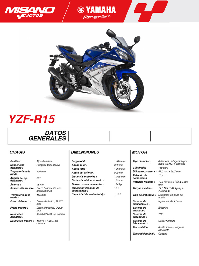 6 Yzf r15 | PDF | Embrague | Vehículos