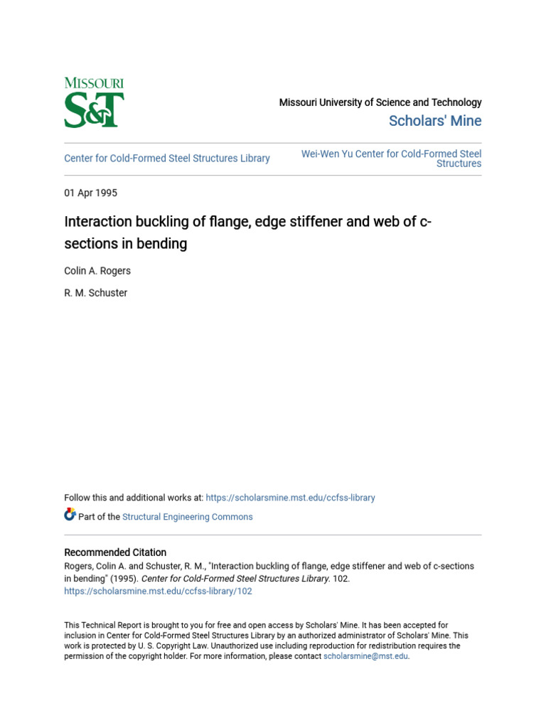 Interaction Buckling of Flange Edge Stiffener and Web of C-Secti | PDF ...