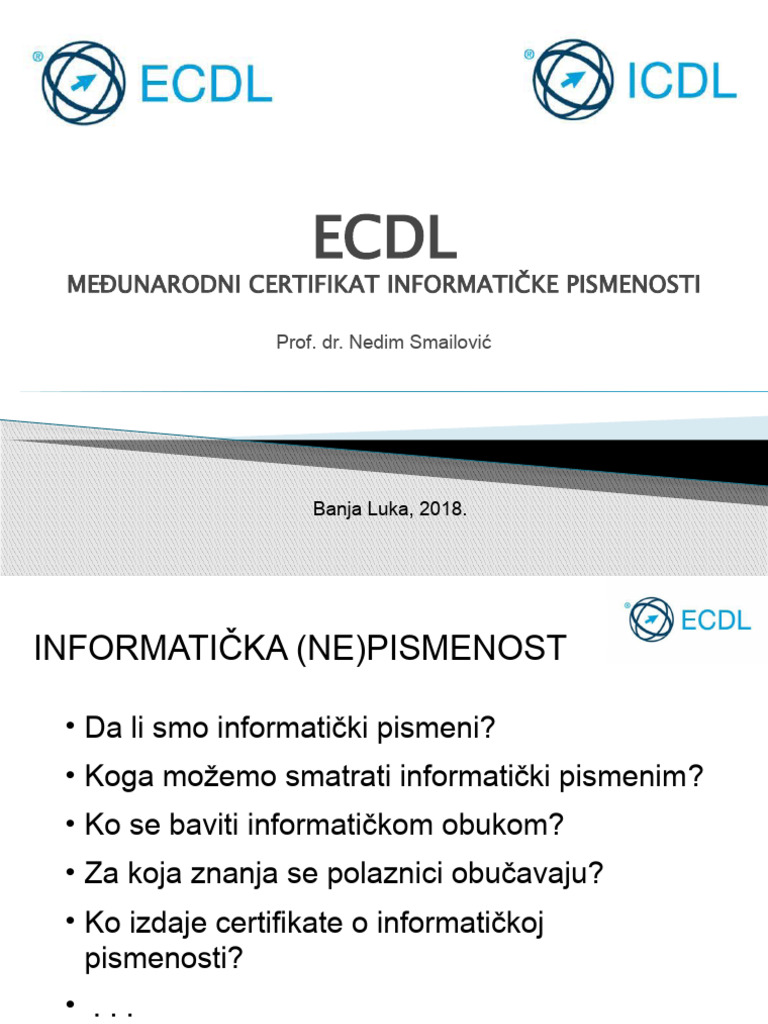 Nedim Smailovic Prezentacija ECDL v1 | PDF