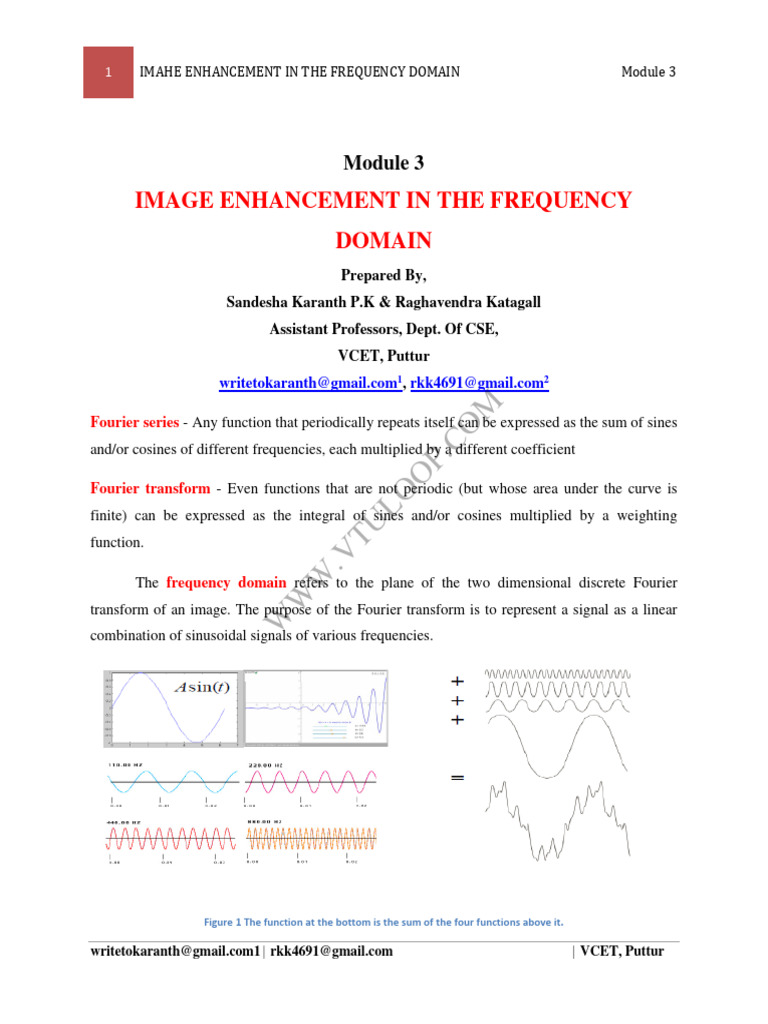DIP Module 3 | Download Free PDF | Fourier Transform | Sampling (Signal Processing)
