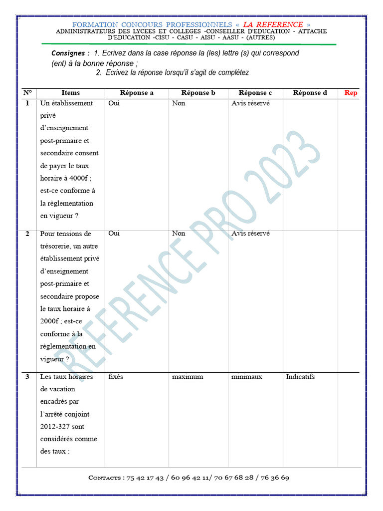 Sujet Mars 05 Ref 2023 | PDF