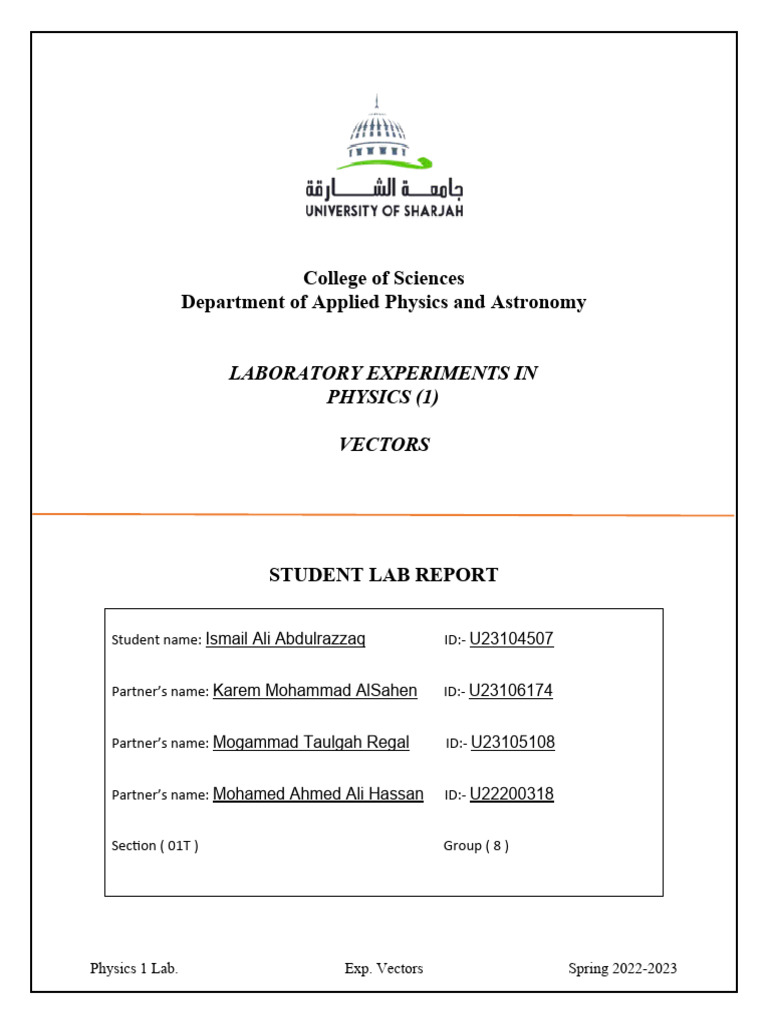 Exp (03) - Vectors-Lab Report | Download Free PDF | Euclidean Vector | Force