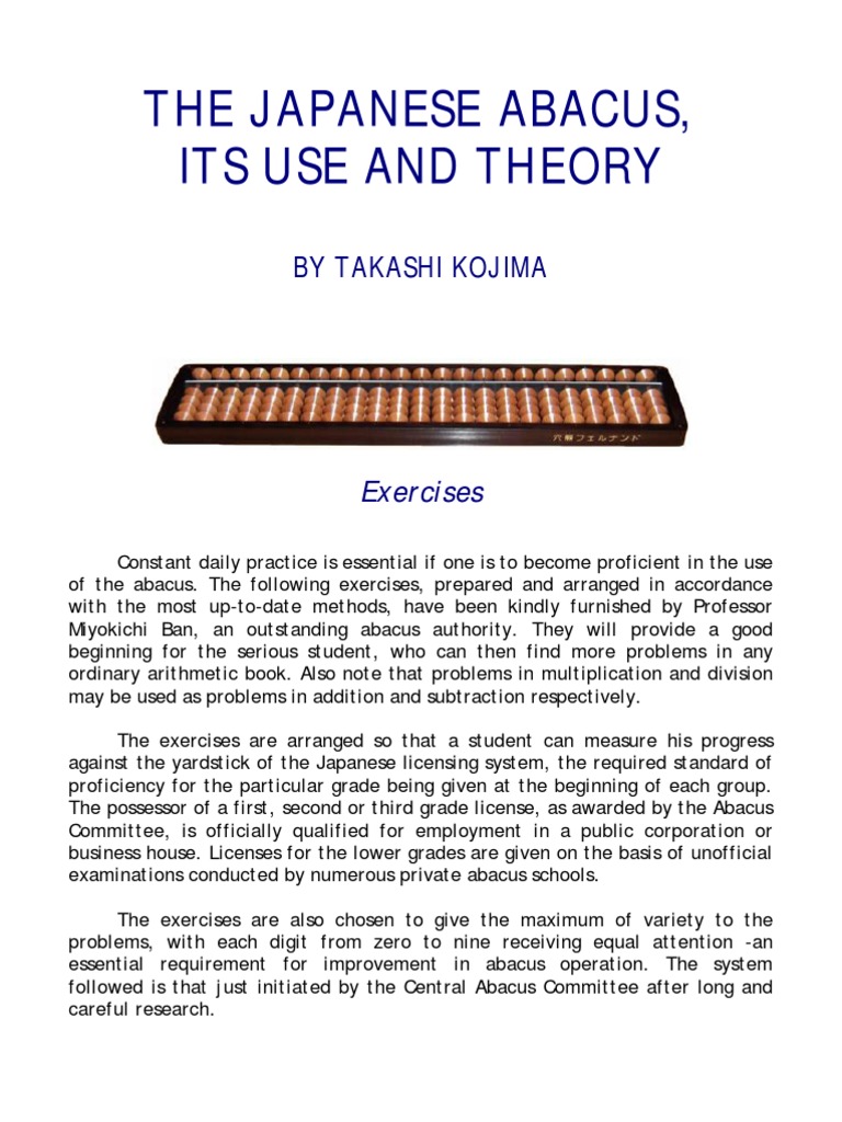 Japaneese Abacus - Its Use and Theory | PDF