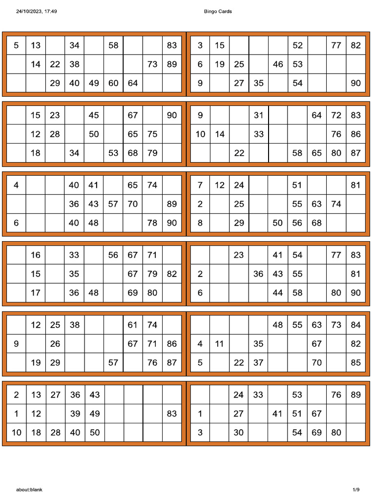 Tambola Tickets | PDF