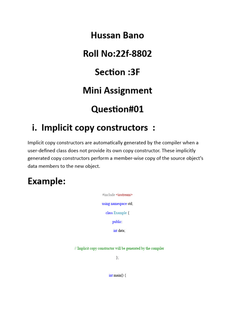 mini assignment | PDF | Class (Computer Programming) | Inheritance (Object Oriented Programming)