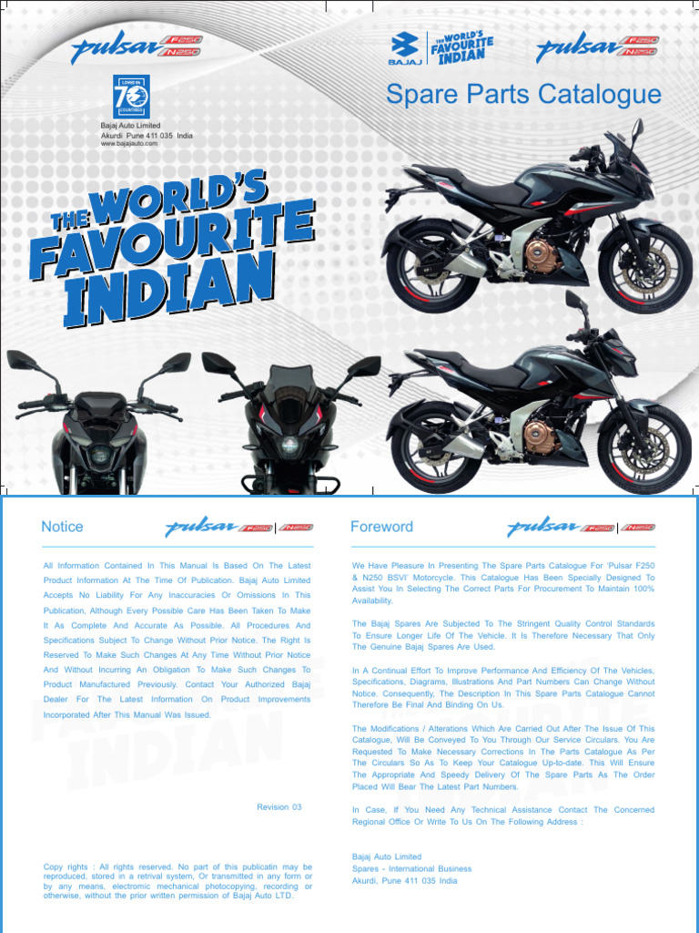 Pulsar N250 & F250 Spare Parts Guide | PDF | Anti Lock Braking System ...