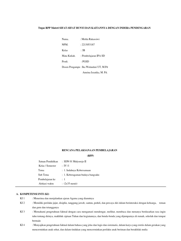 Melda Rakassiwi - RPP IPA PERT 6 | PDF | Karier & Perkembangan