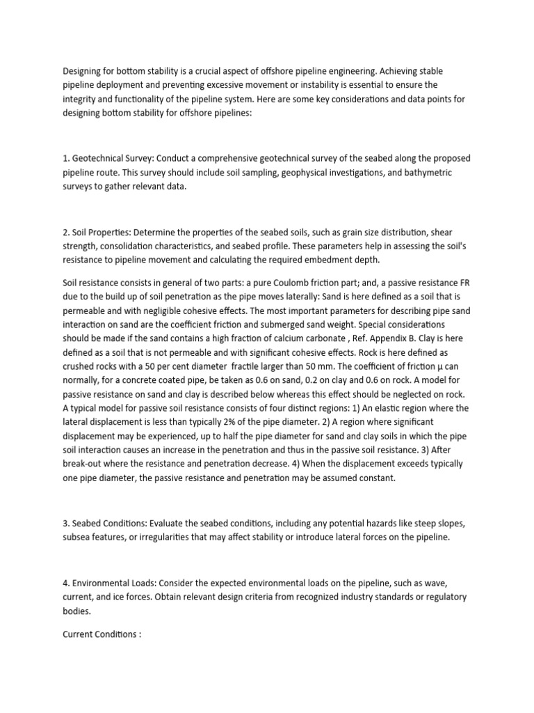 Designing For Bottom Stability Is A Crucial Aspect of Offshore Pipeline Engineering | PDF ...