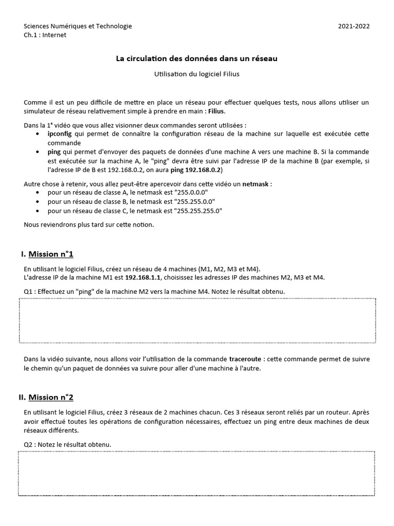 Utilisation de Filius pour Simuler des Réseaux | PDF | Logiciel ...