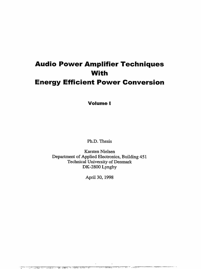 Audio Power Amplifier Techniques With Energy Efficient Power Conversion ...