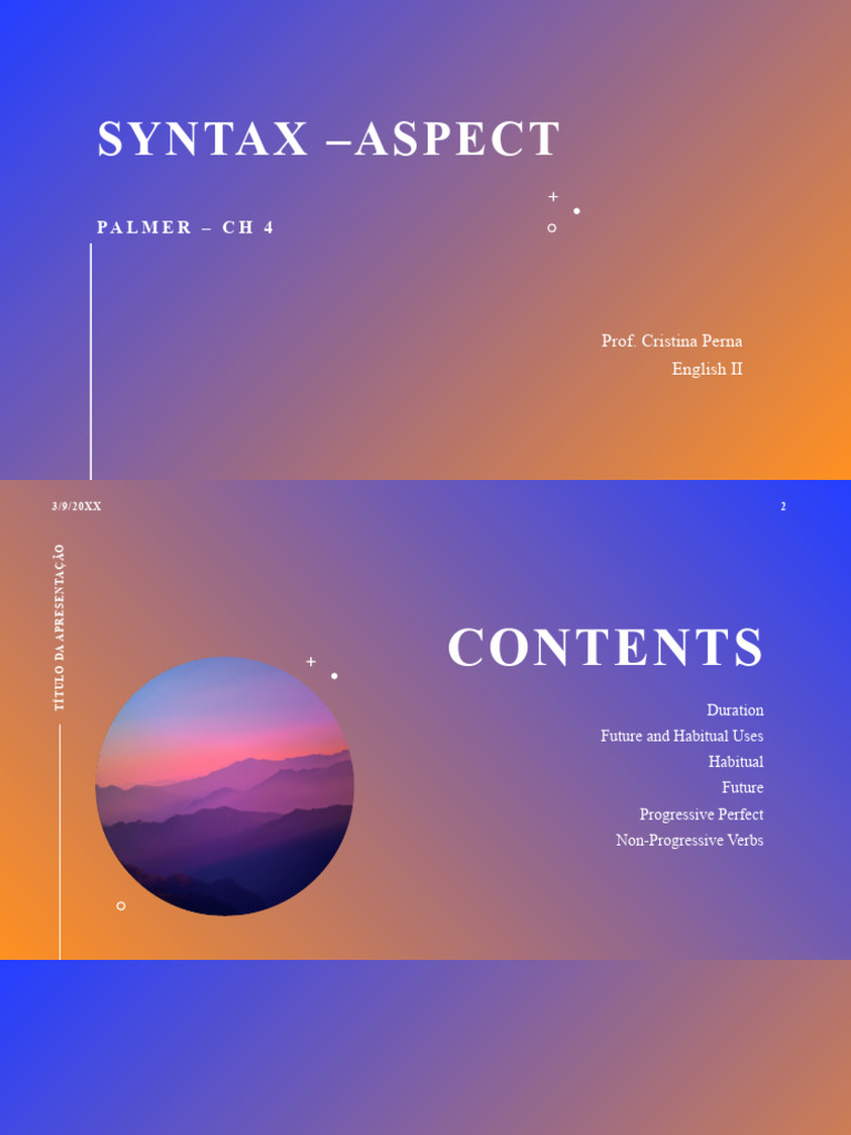 SYNTAX - Aspect | PDF | Language Mechanics | Grammar