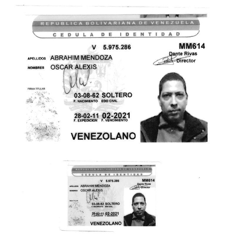 Cedula Oscar 2 | PDF