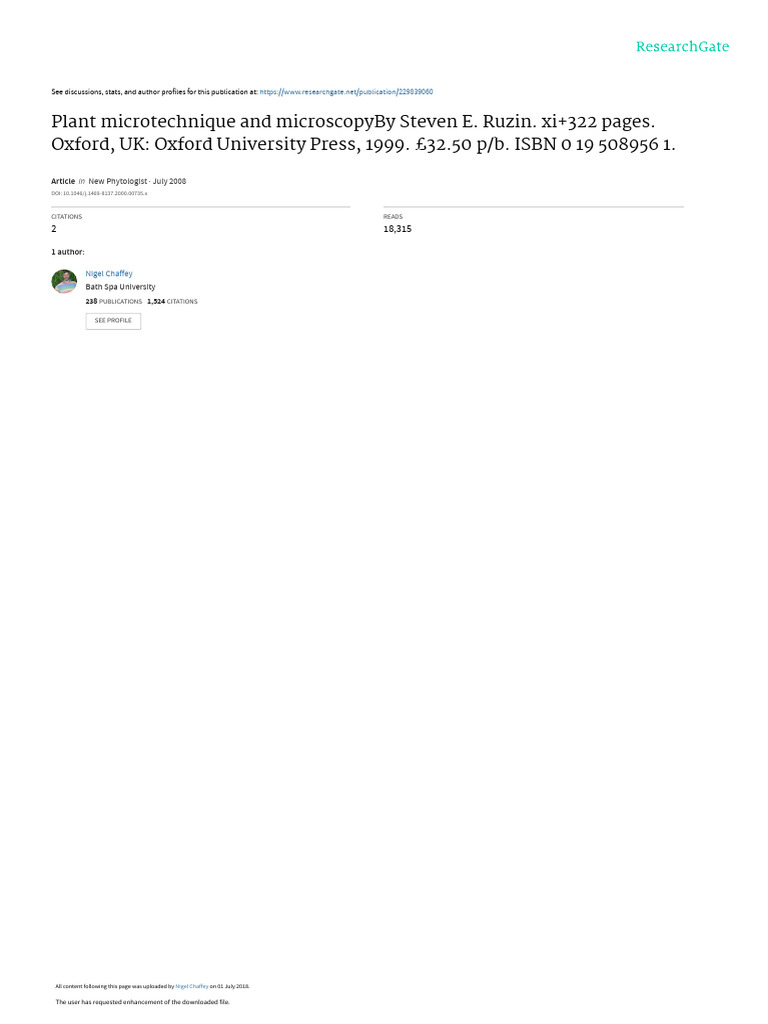 Plant Microtechnique & Microscopy Review | PDF | Microscopy ...