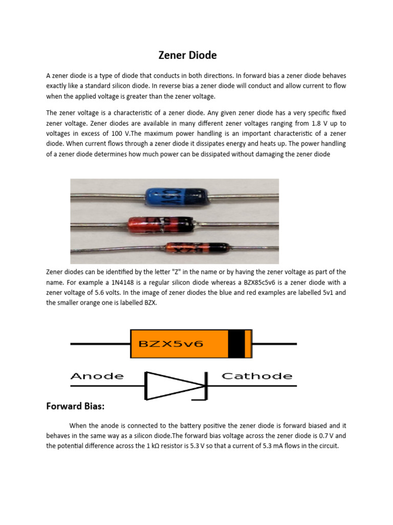 Zener Diode 1 | PDF