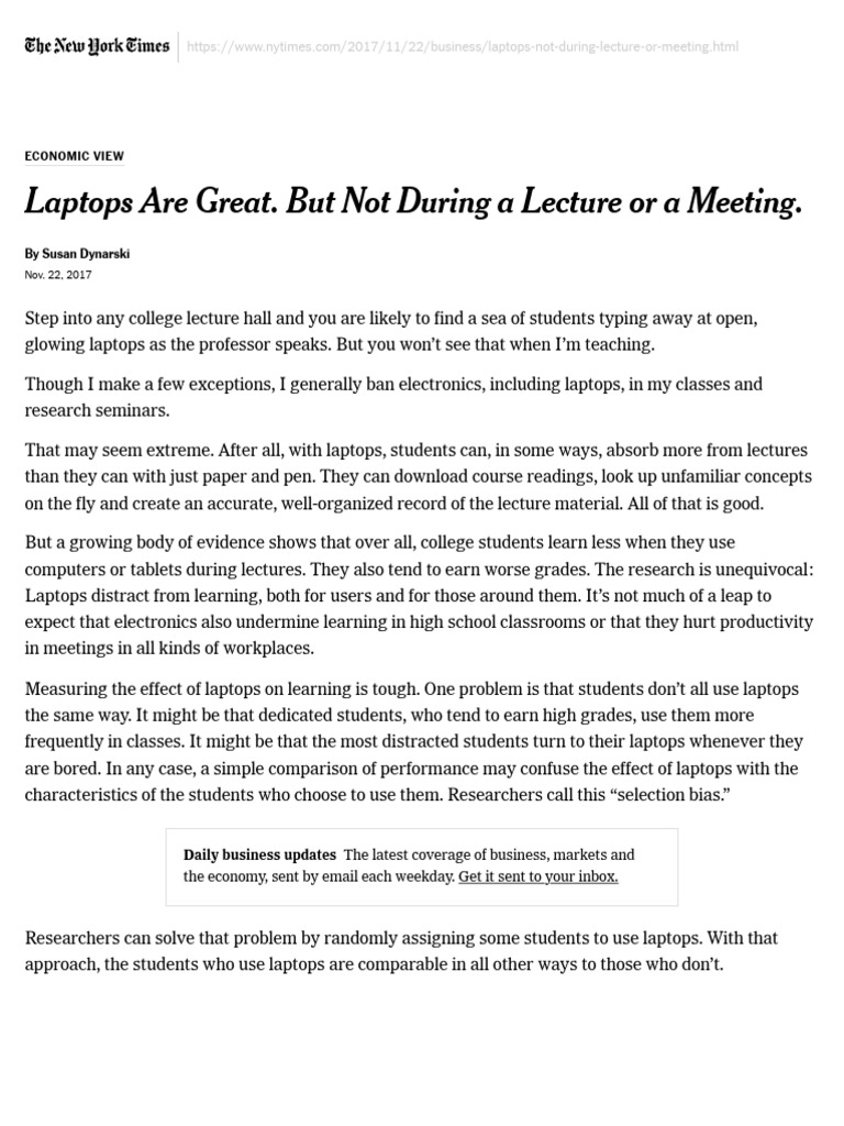 Laptops vs. Learning: Classroom Impact | PDF | Laptop | Classroom