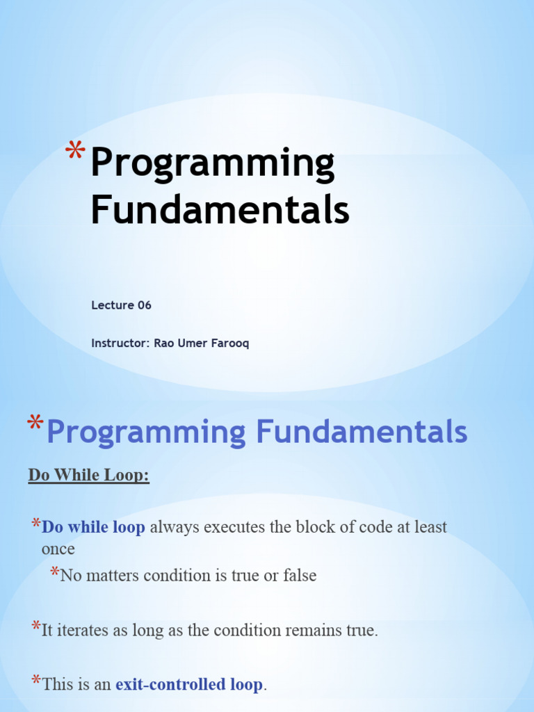 Programming Fundamentals Lec 06 | PDF Programming Fundamentals Lec 06 | PDF