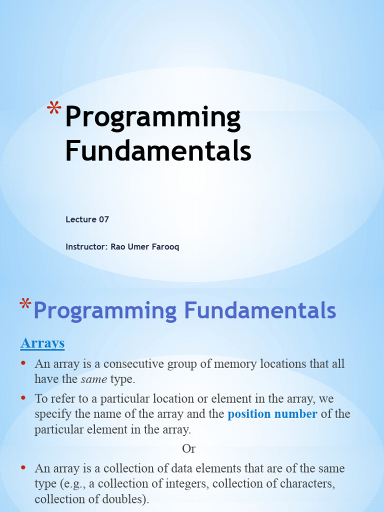 Programming Fundamentals Lec 07 | Download Free PDF | Integer (Computer ... Programming Fundamentals Lec 07 | Download Free PDF | Integer (Computer ...