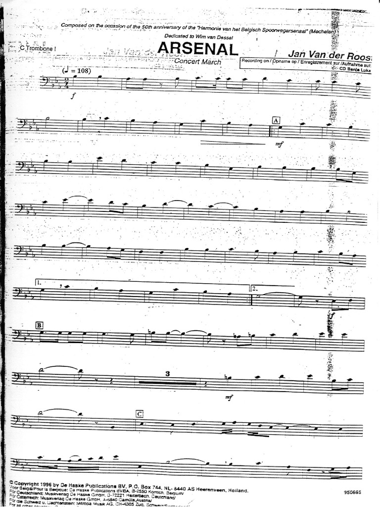 Arsenal - Jan Van Der Roost Tromboni | PDF