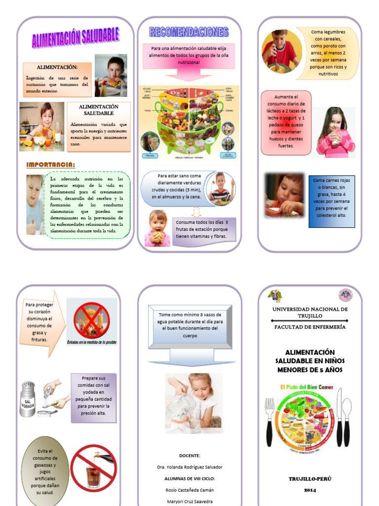 Triptico Alimentacion | PDF | Nutrición | Dieta y nutrición