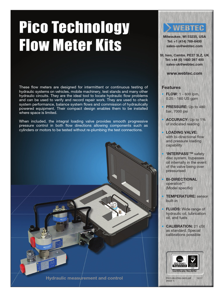 WebTec-Pico-bulletin | PDF | Flow Measurement | Viscosity