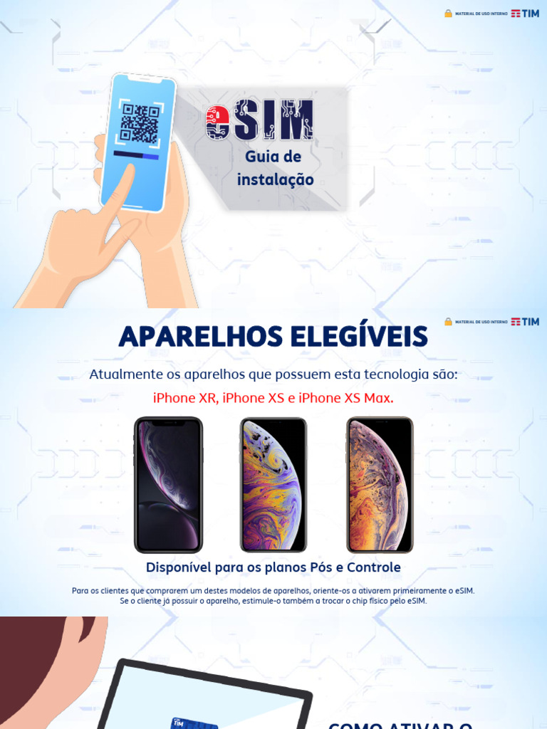 Guia de Ativação Esim(1) | PDF | iPhone | Código QR
