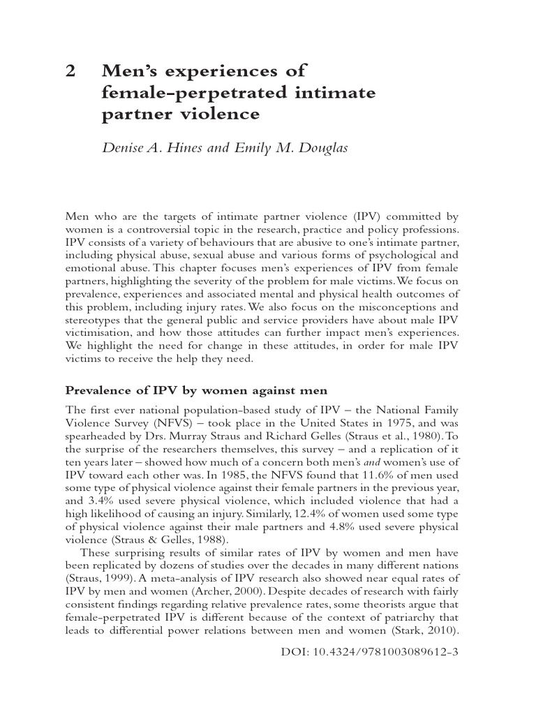 2 Men's Experiences of Female-Perpetrated Intimate Partner Violence ...