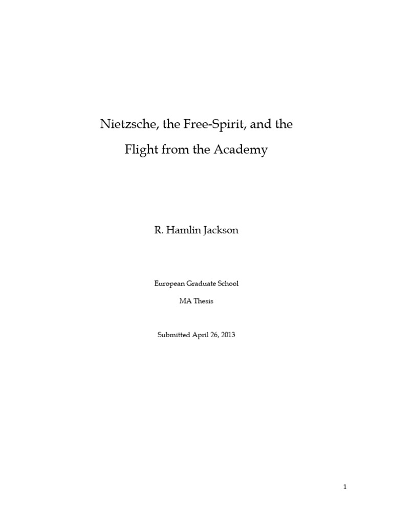 Nietzsche, The Free Spirit, and The Flight From The Academy | PDF | Friedrich Nietzsche | Thought