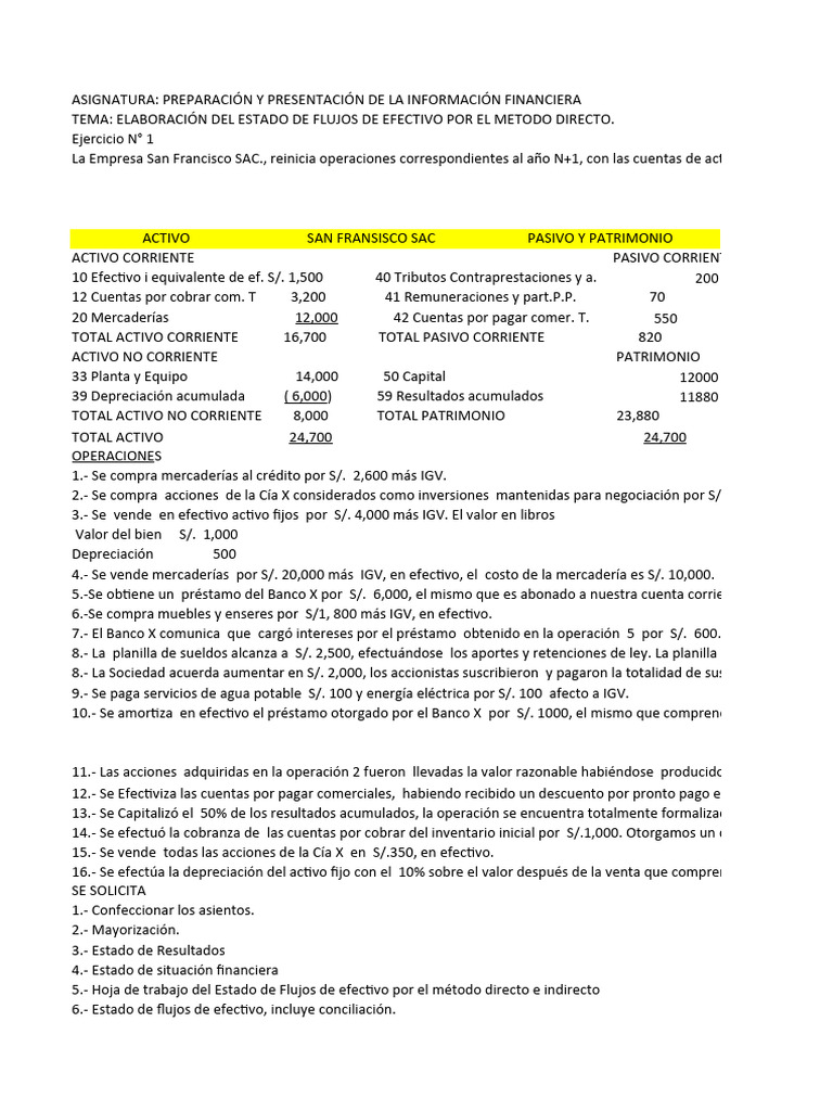Estado de Flujo de Efectivo, Challco Aguilar Jhon Arnold | PDF