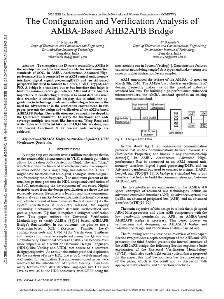 The Configuration and Verification Analysis of AMBA-Based AHB2APB ...