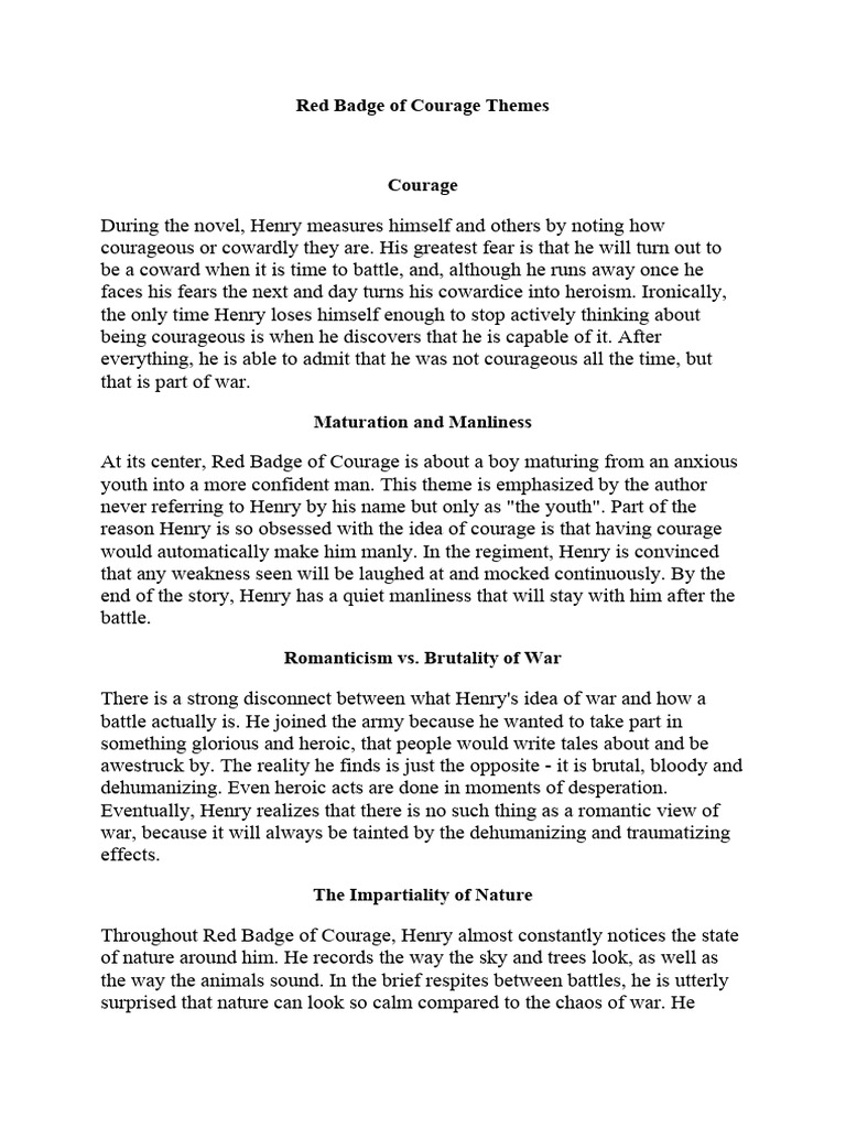 Red Badge of Courage Themes | PDF