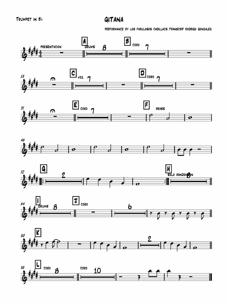 Gitana - Trumpet in BB | PDF