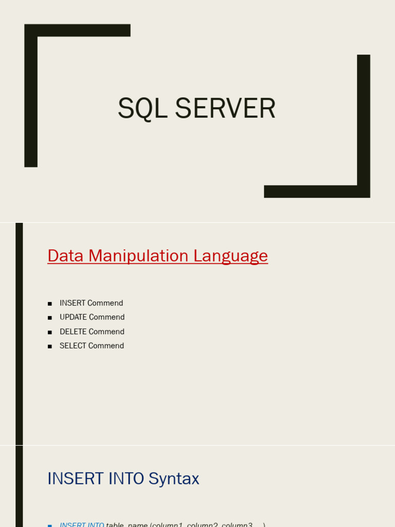 SQL DML | PDF