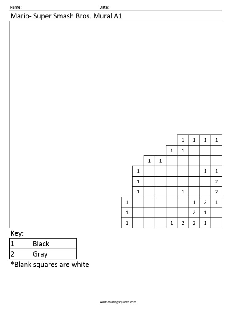 Smash Bros Mario Coloring Mural | PDF