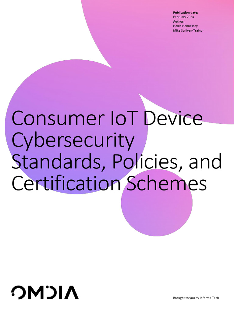 Consumer IoT Device Cybersecurity Standards | PDF | Computer Security | Security