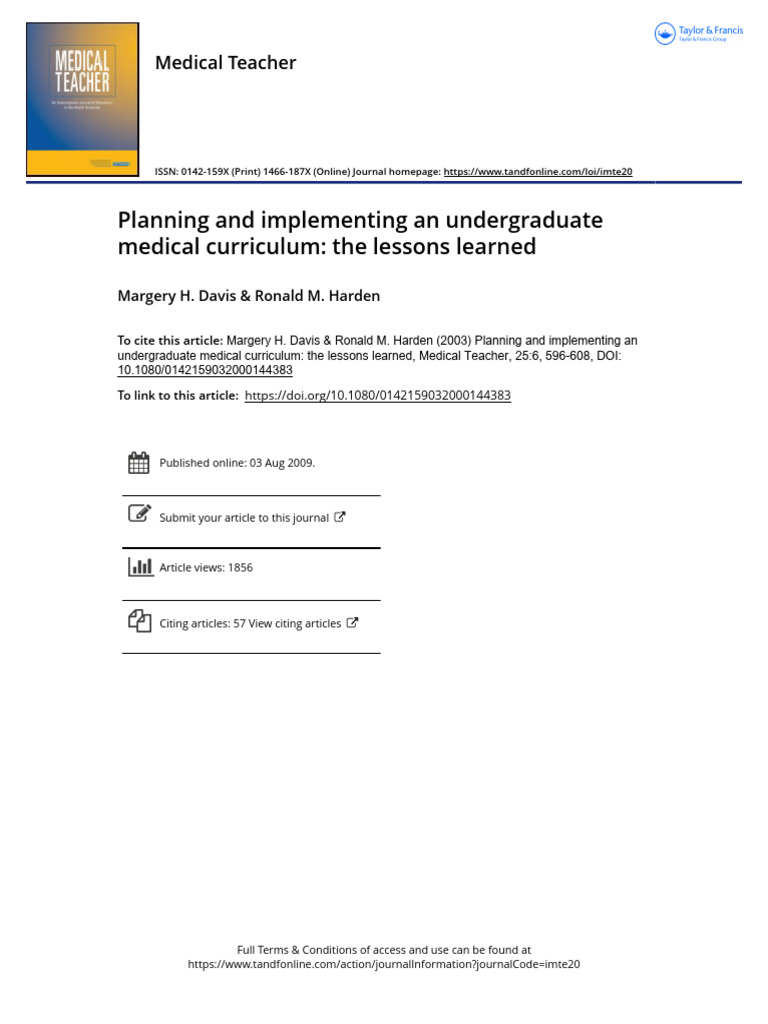 Medical Curriculum Insights | PDF | Curriculum | Medical Education