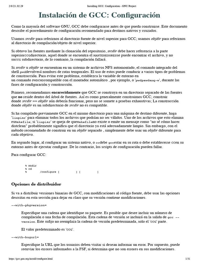 Installing GCC - Configuration - GNU Project | PDF | Biblioteca ...
