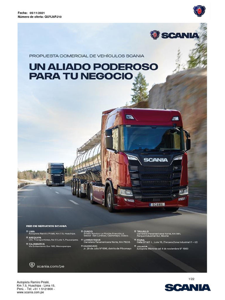 Ficha Tecnica - Scania P450 | Descargar gratis PDF | Turbocompresor | Eje