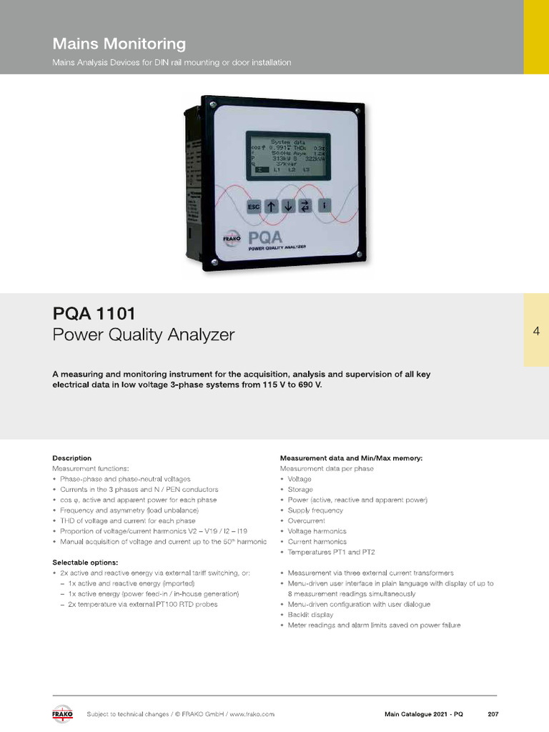 FRAKO PQA 1101 Esite | PDF