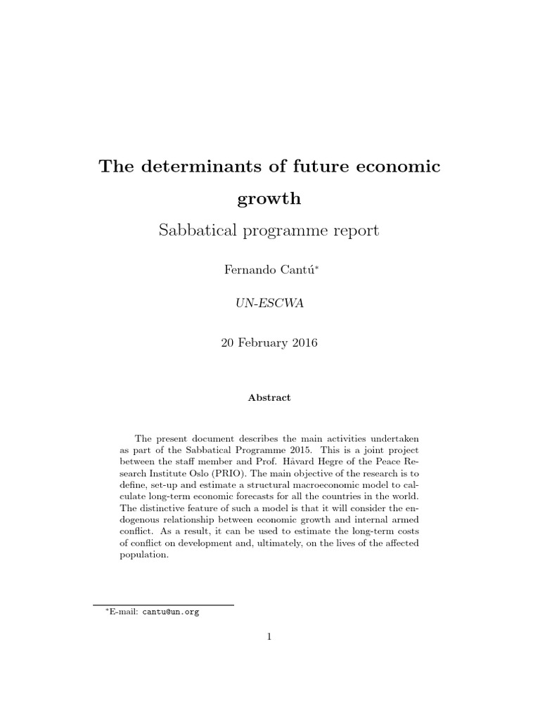 The Determinants of Future Economic Growth - 0 | PDF | Gross Domestic ...