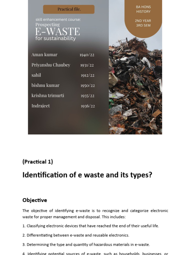 E-Waste (7) Practicals | PDF | Electronic Waste | Waste Management