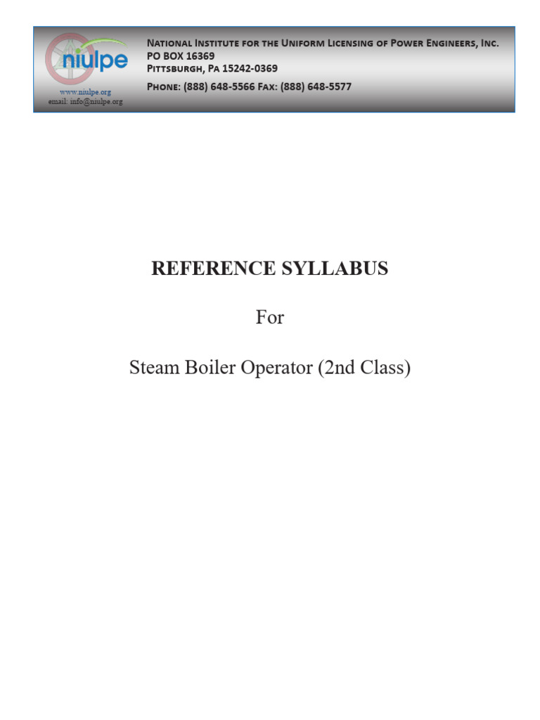 2nd Class Steam Boiler Operator Syllabus | PDF | Science & Mathematics ...