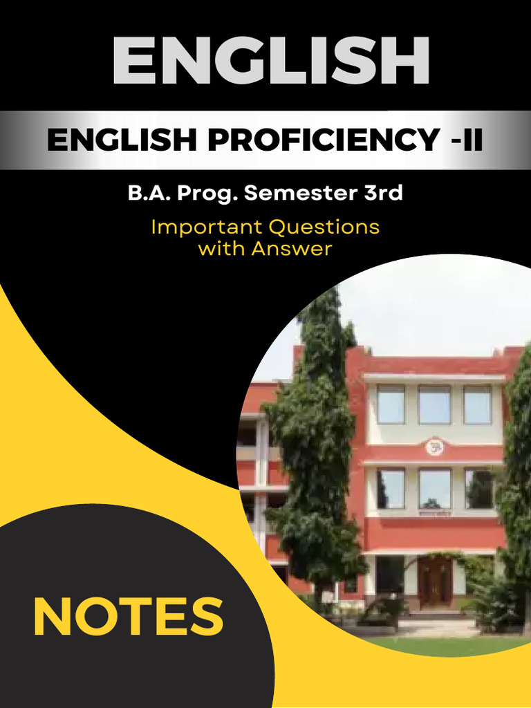 English Proficiency II Notes for BA 3rd Sem | PDF