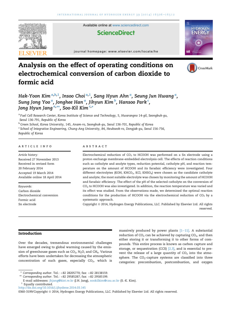 Formic Acid Synthesis | PDF | Electrochemistry | Ph