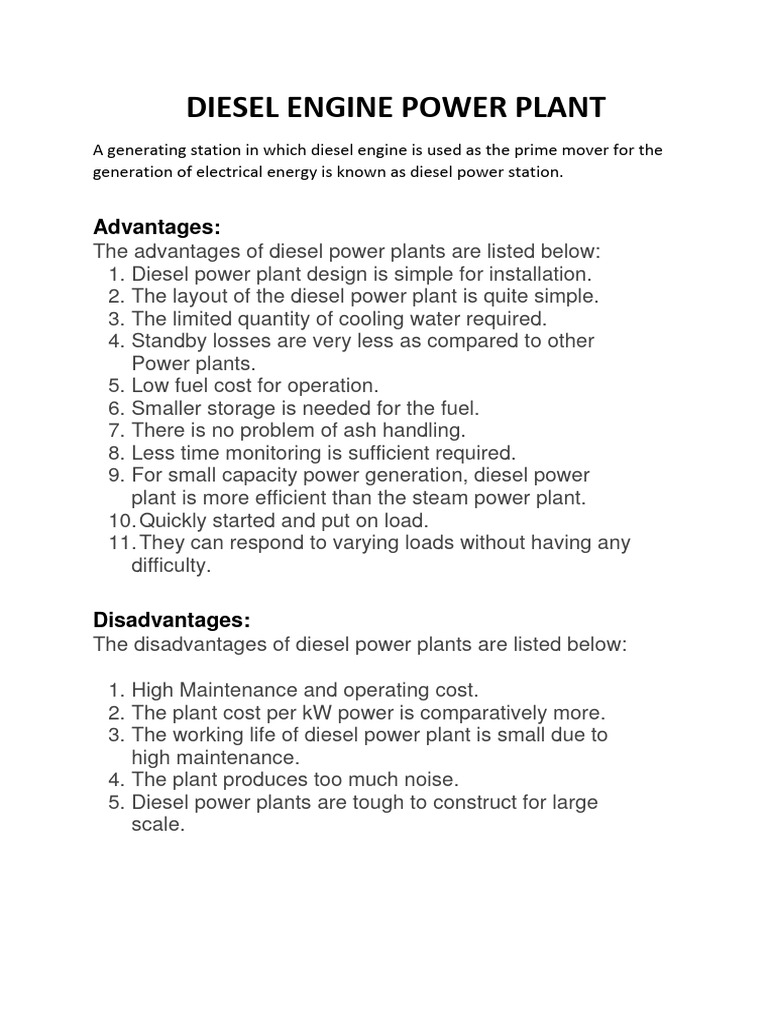 Power Plant Engineering-Diesel Engine Power Plant | PDF | Engines ...