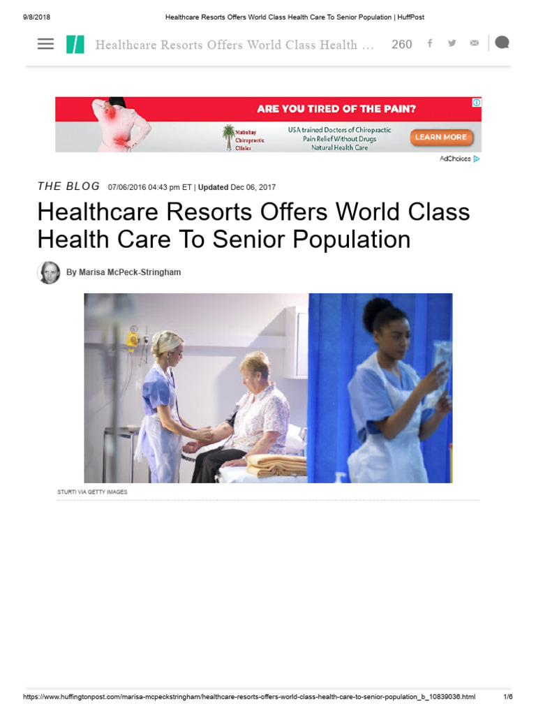 Healthcare Resorts Offers World Class Health Care To Senior Population ...