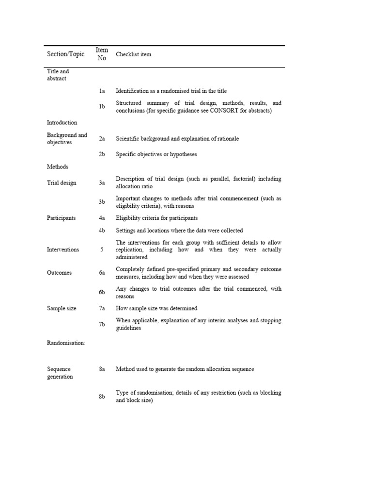 Consort Table | PDF | Effect Size | Statistics