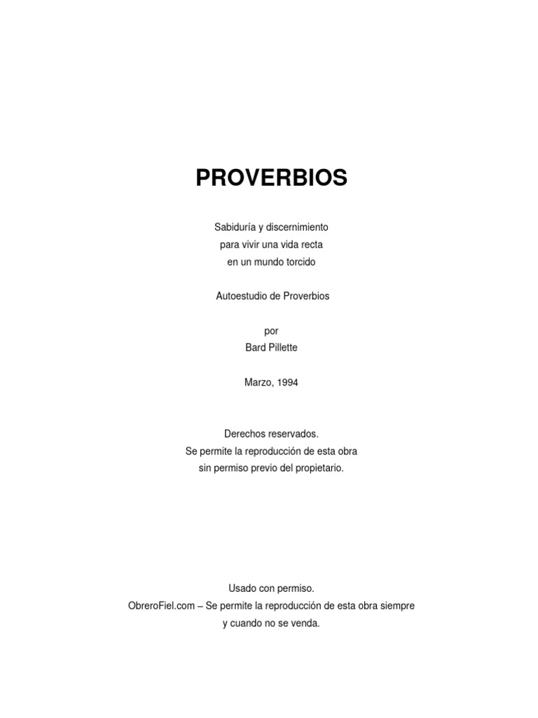 Proverbios Pillette | PDF | Libro de proverbios | Sabiduría